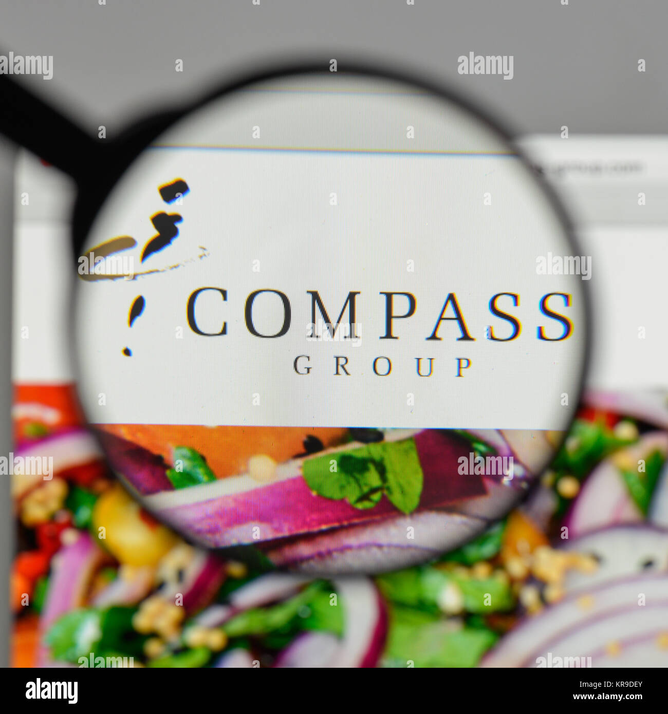 Milan, Italy - August 10, 2017: Compass, Group logo on the website ...