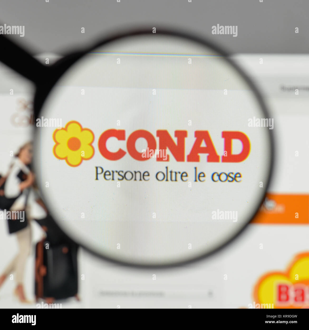 Milan, Italy - August 10, 2017: Conad logo on the website homepage Stock Photo - Alamy