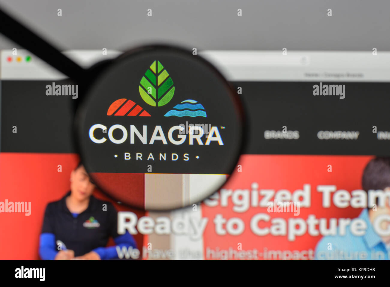 Milan, Italy - August 10, 2017: Conagra Brands logo on the website ...