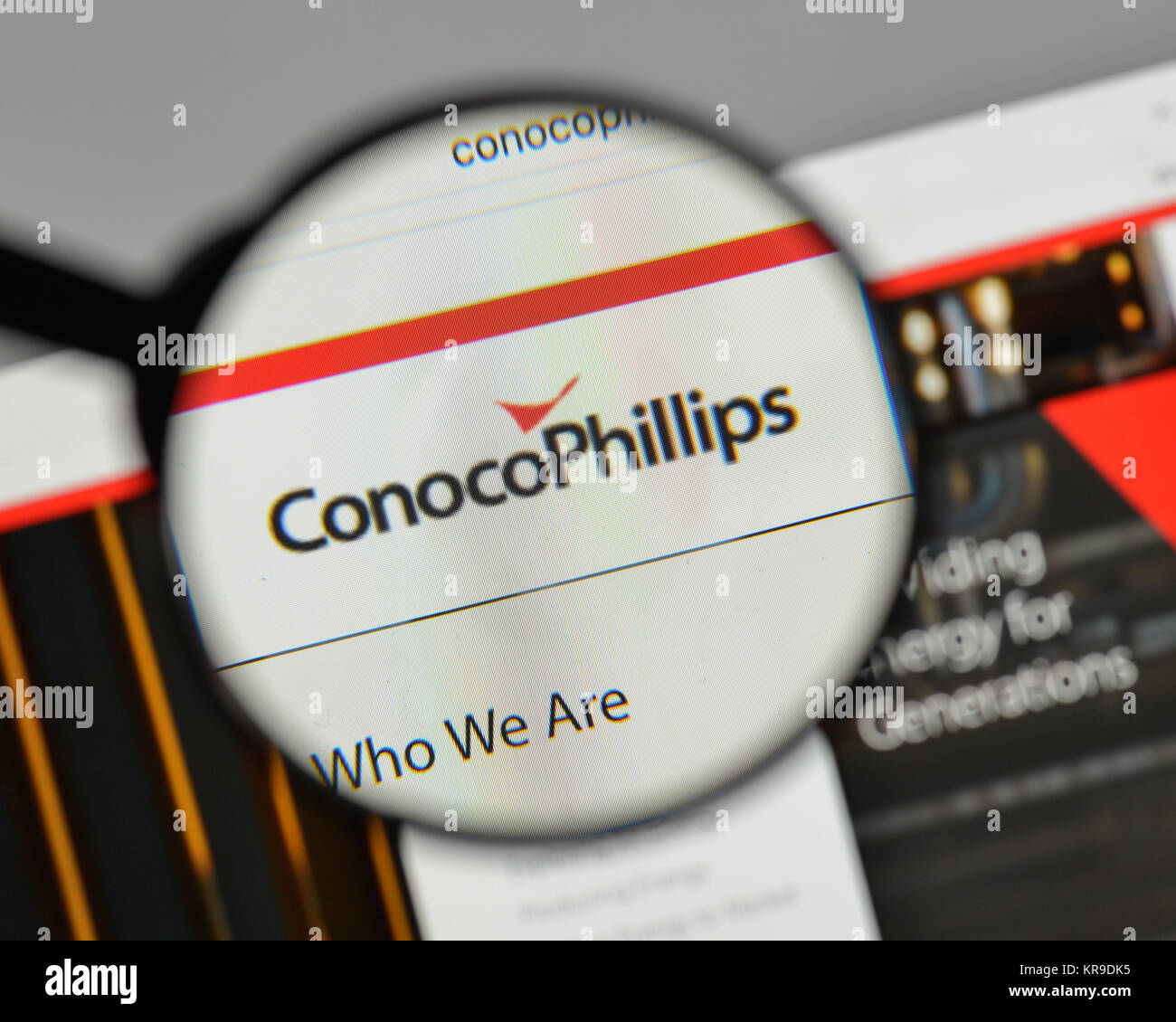 Milan, Italy - August 10, 2017: Conoco Phillips logo on the website ...