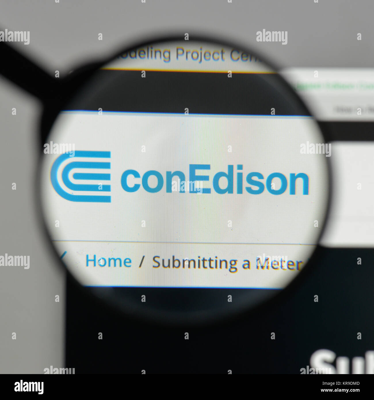 Milan, Italy - August 10, 2017: Consolidated Edison logo on the website ...