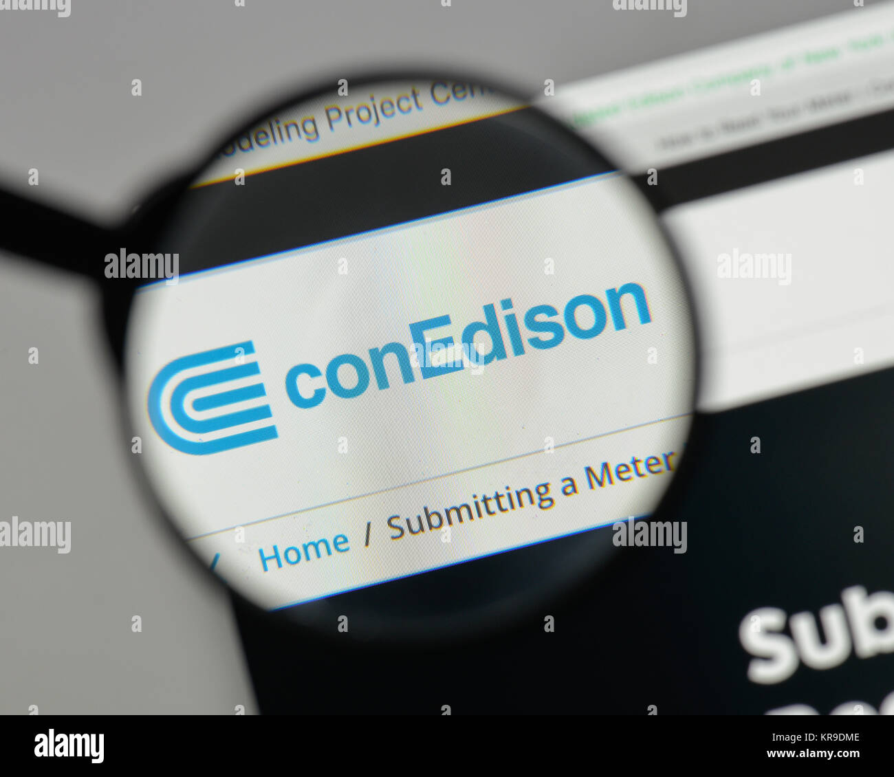 Milan, Italy - August 10, 2017: Consolidated Edison logo on the website ...