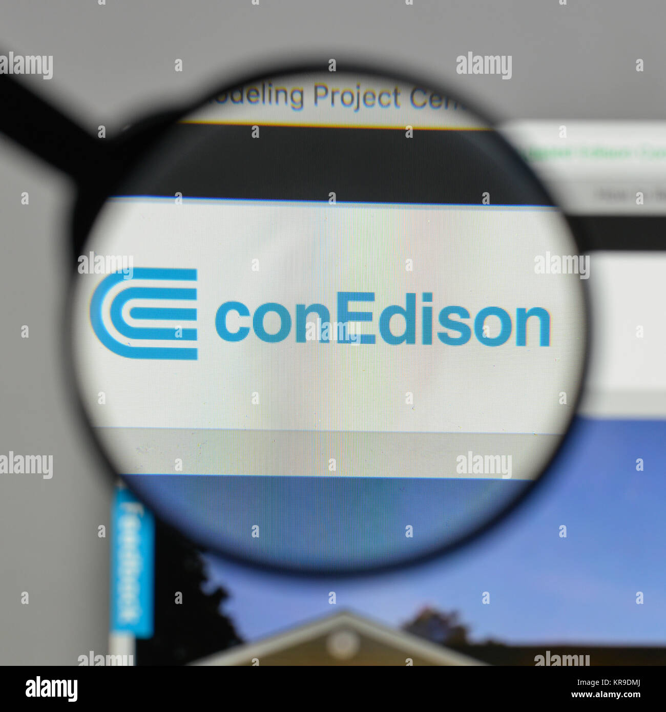 Milan, Italy - August 10, 2017: Consolidated Edison logo on the website ...