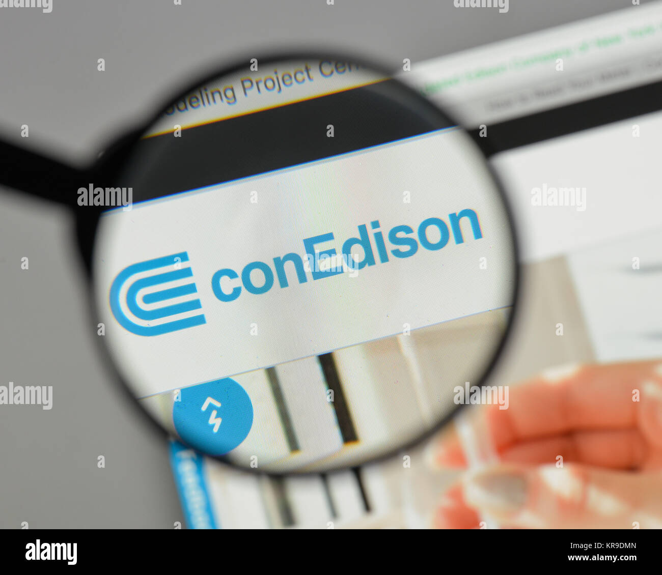 Milan, Italy - August 10, 2017: Consolidated Edison logo on the website ...