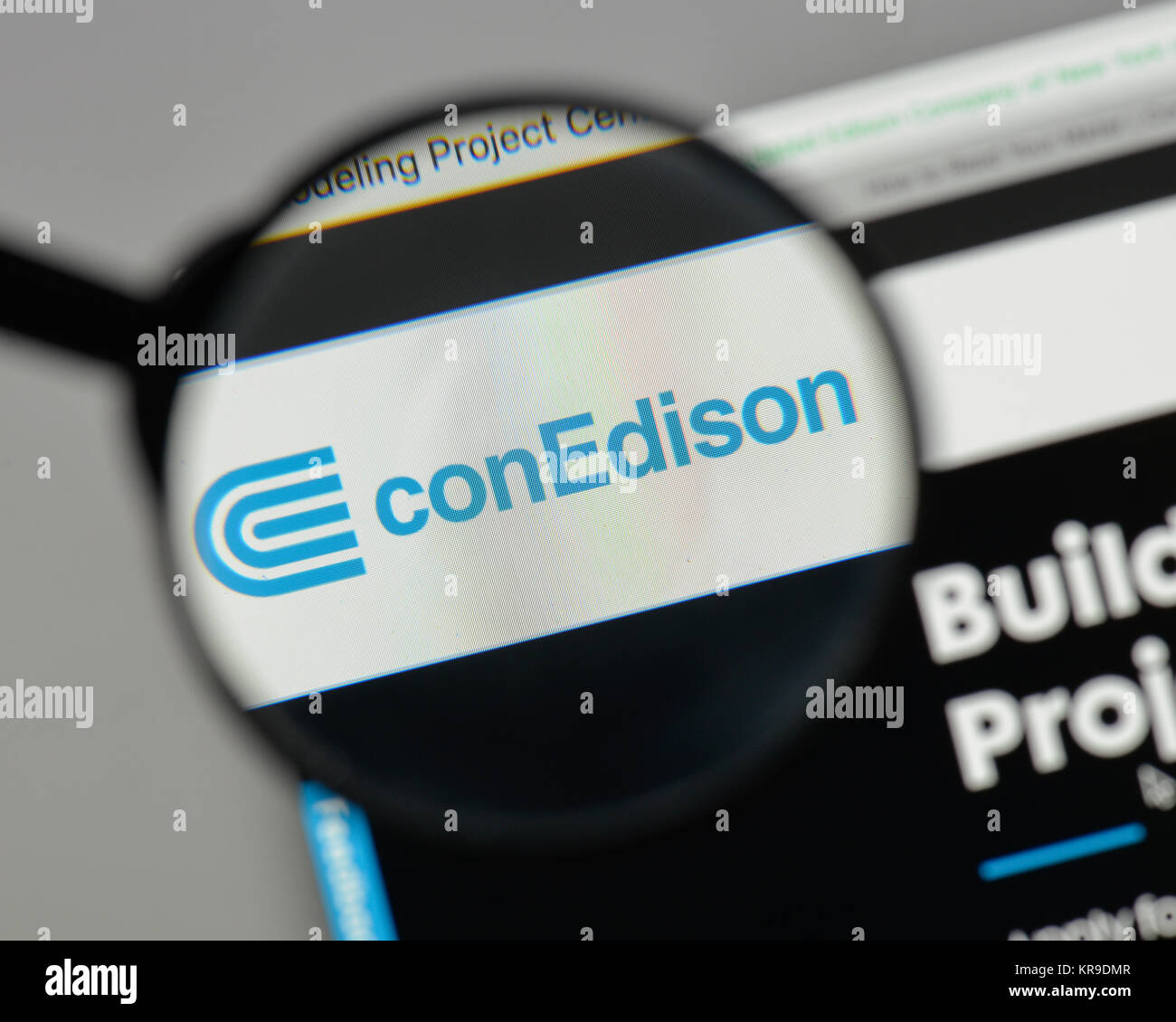 Milan, Italy - August 10, 2017: Consolidated Edison logo on the website ...
