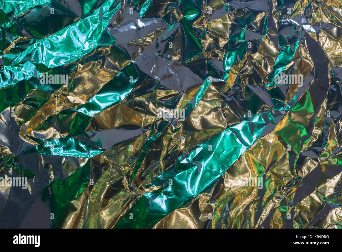 multicolored color creased metallic foil abstract bacgkground Stock ...