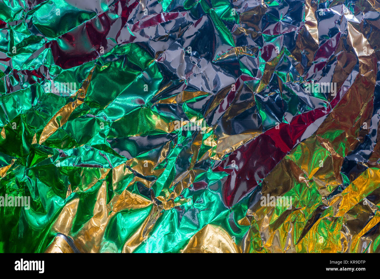 multicolored color creased metallic foil abstract bacgkground Stock ...