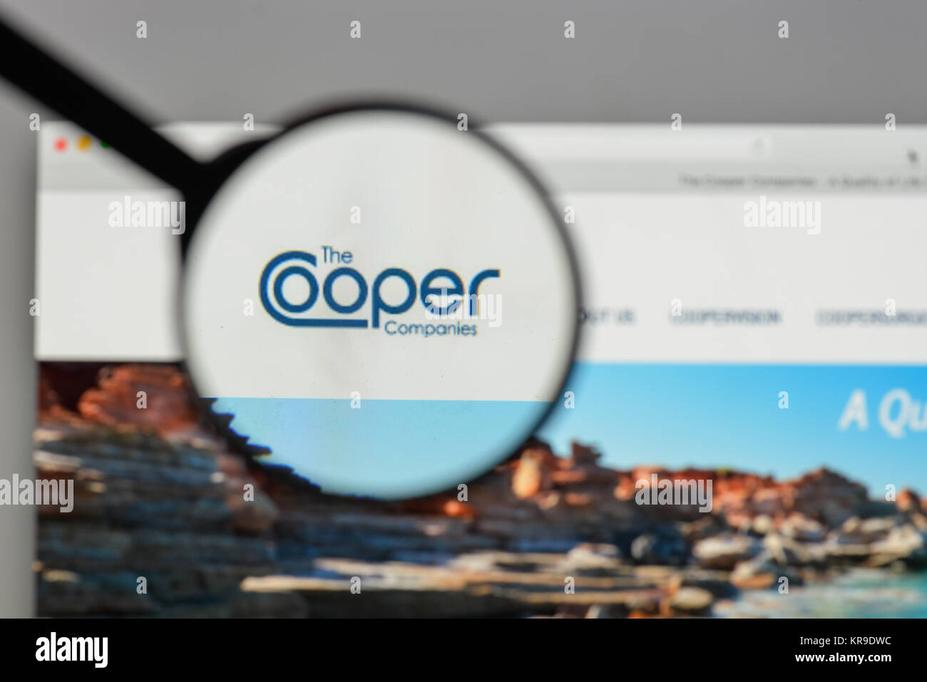 Milan, Italy - August 10, 2017: Cooper Cos. logo on the website ...