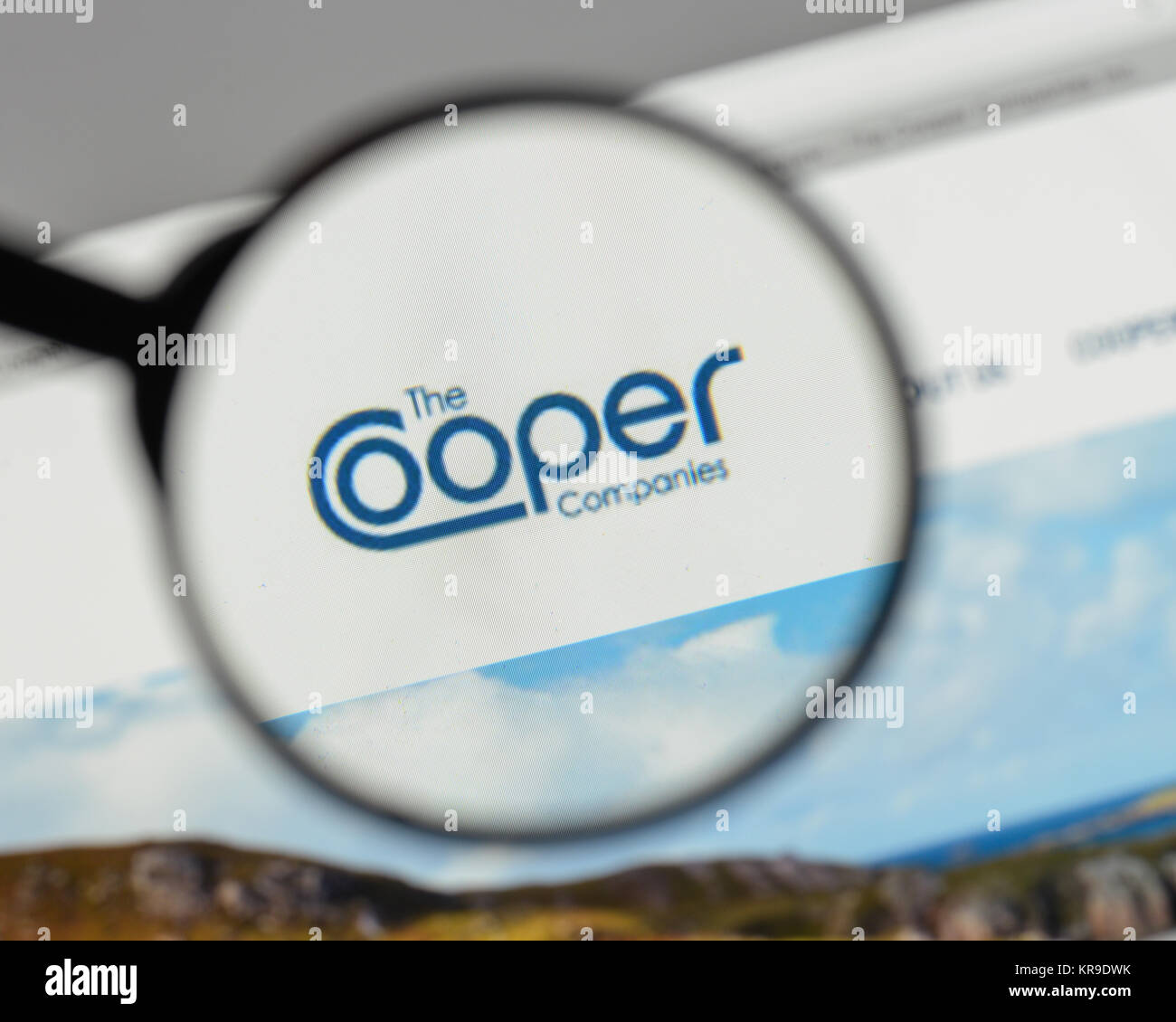 Milan, Italy - August 10, 2017: Cooper Cos. logo on the website ...