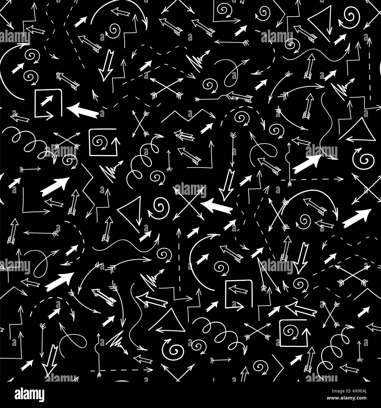 Illustration different shapes arrows Black and White Stock Photos ...