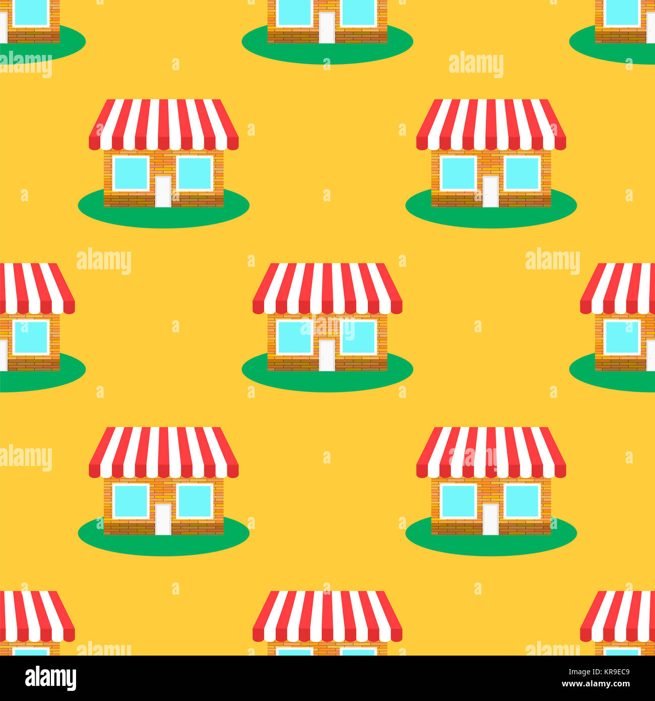 Seamless Smaii Shop Pattern. Store Background Stock Photo - Alamy