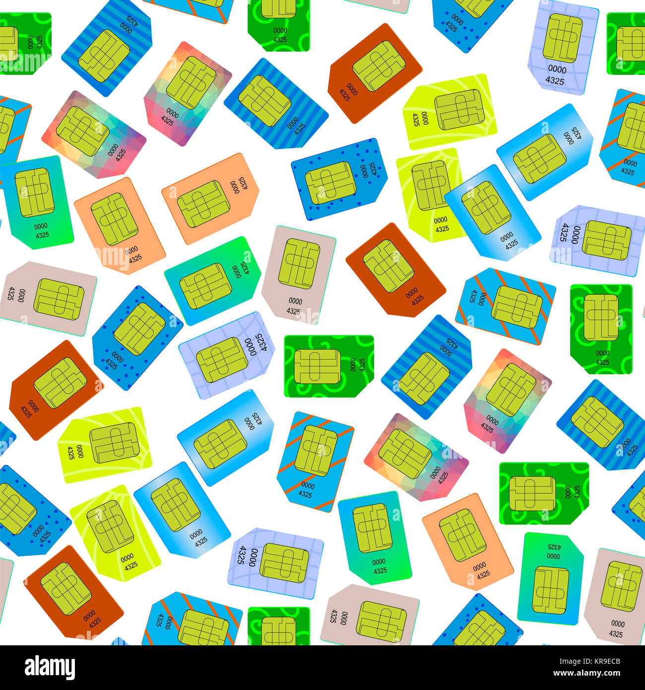 SIM Cards Seamless Pattern Stock Photo - Alamy