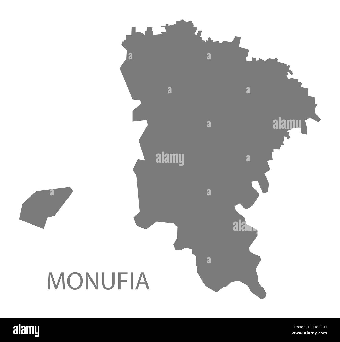Monufia Egypt Map grey Stock Photo - Alamy