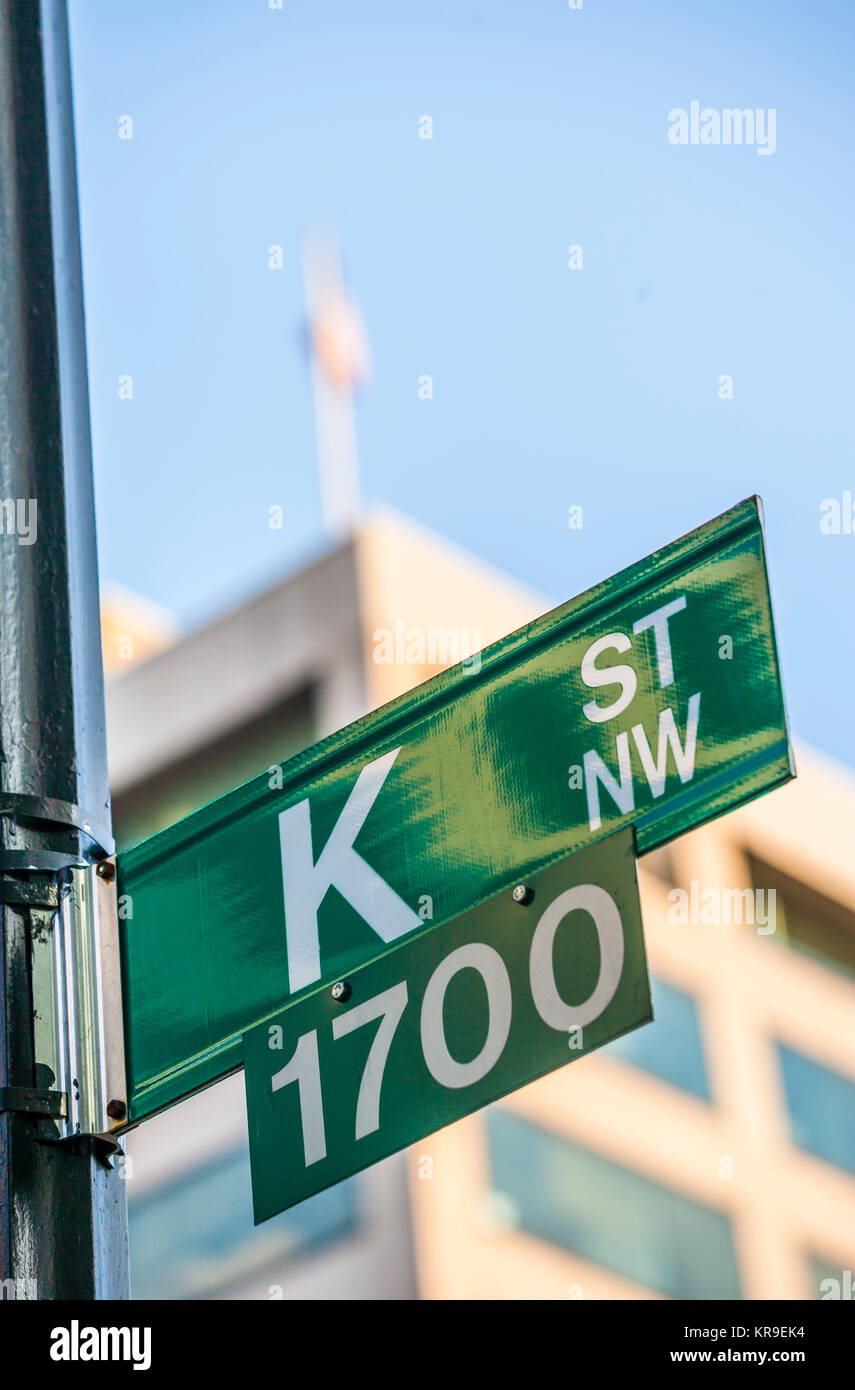 "K" street, street sign in Washington D.C. K street is notorious for ...