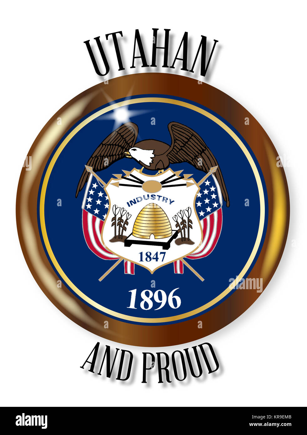Utah Proud Flag Button Stock Photo - Alamy