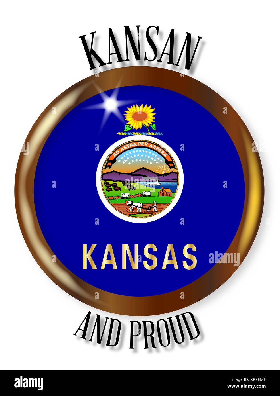 Kansas Proud Flag Button Stock Photo - Alamy