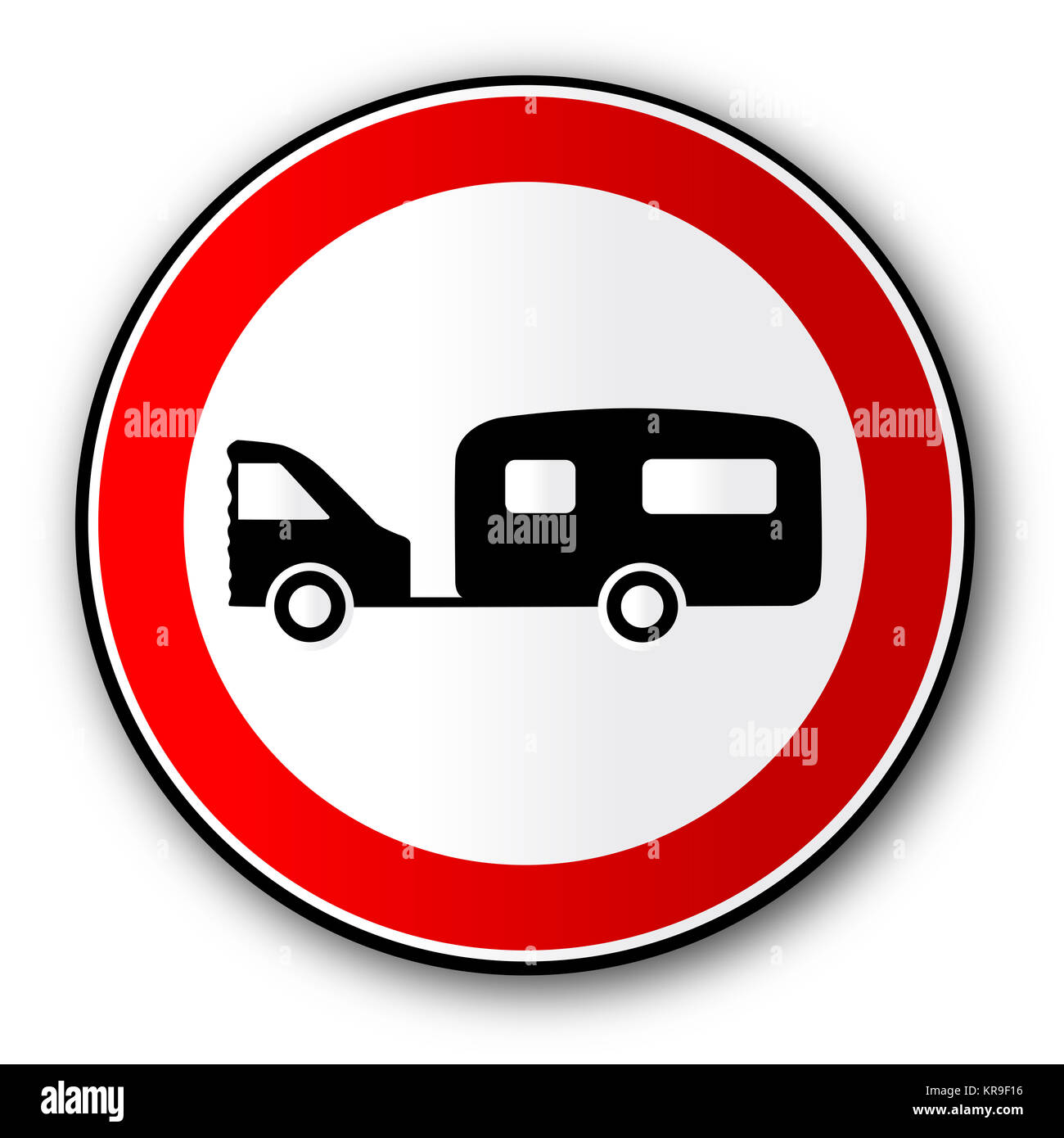 Caravan Road Traffic Sign Stock Photo - Alamy