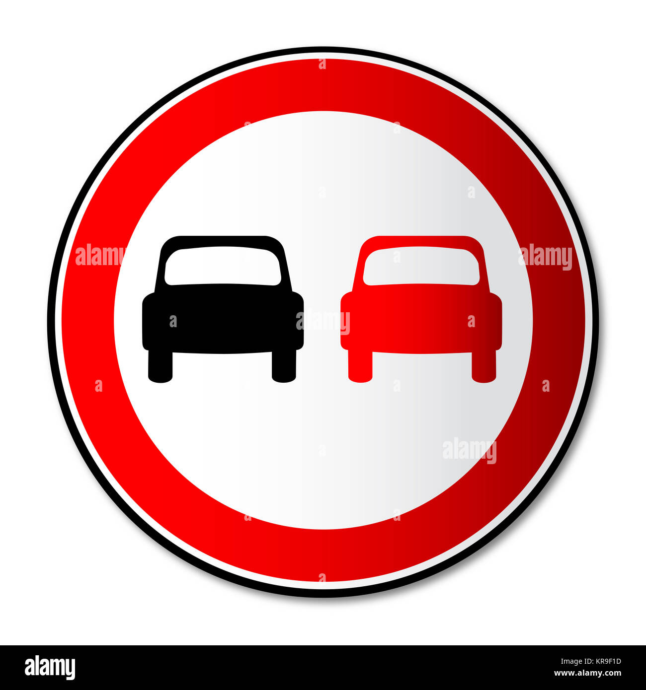No Overtaking Road Sign Slovenian Regulatory Road Sign No Overtaking