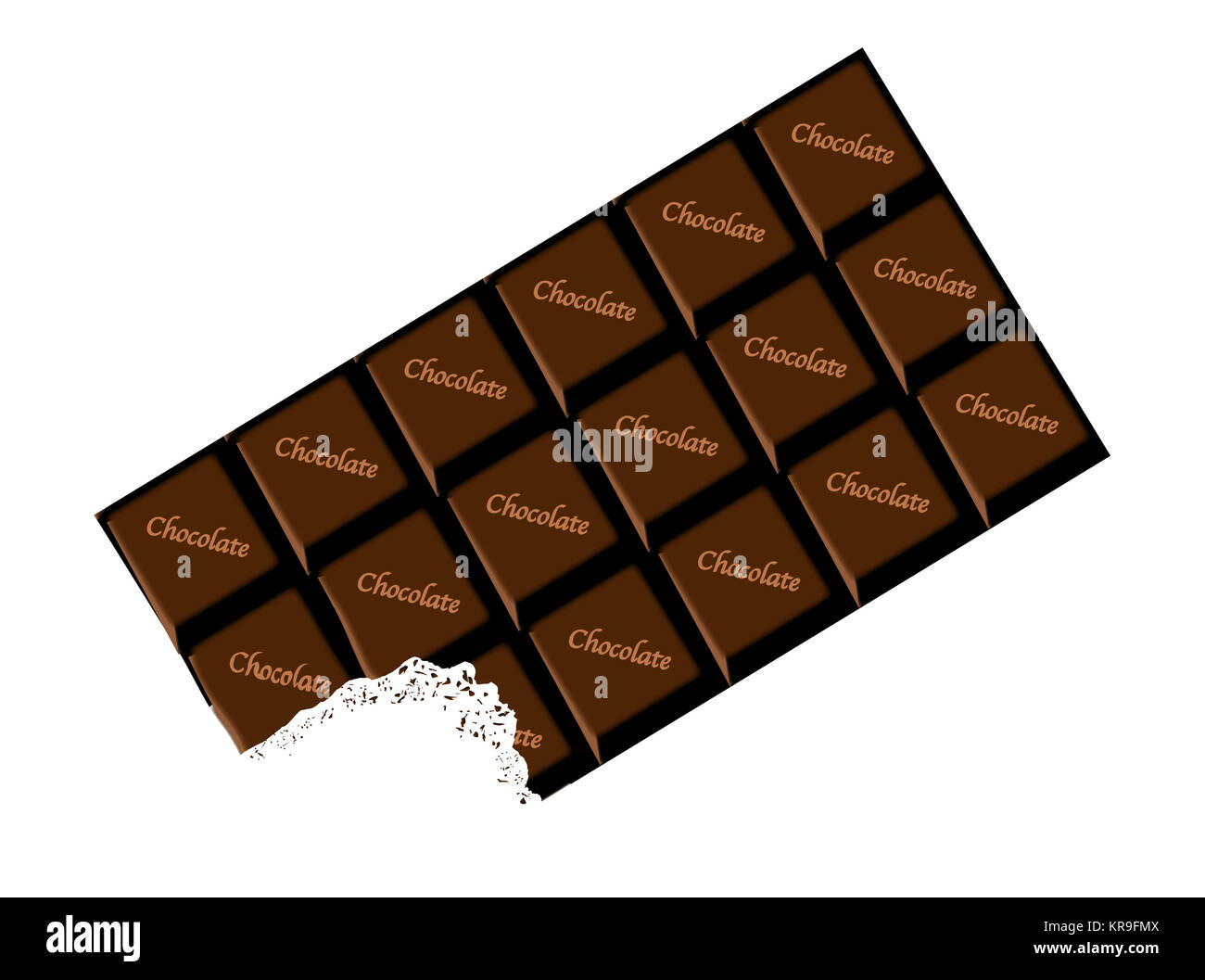 Dark Chocolate Bar Bite Stock Photo - Alamy