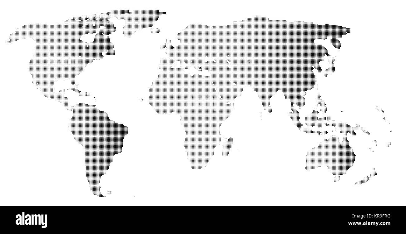 Vector map of the world outlines Cut Out Stock Images & Pictures - Alamy