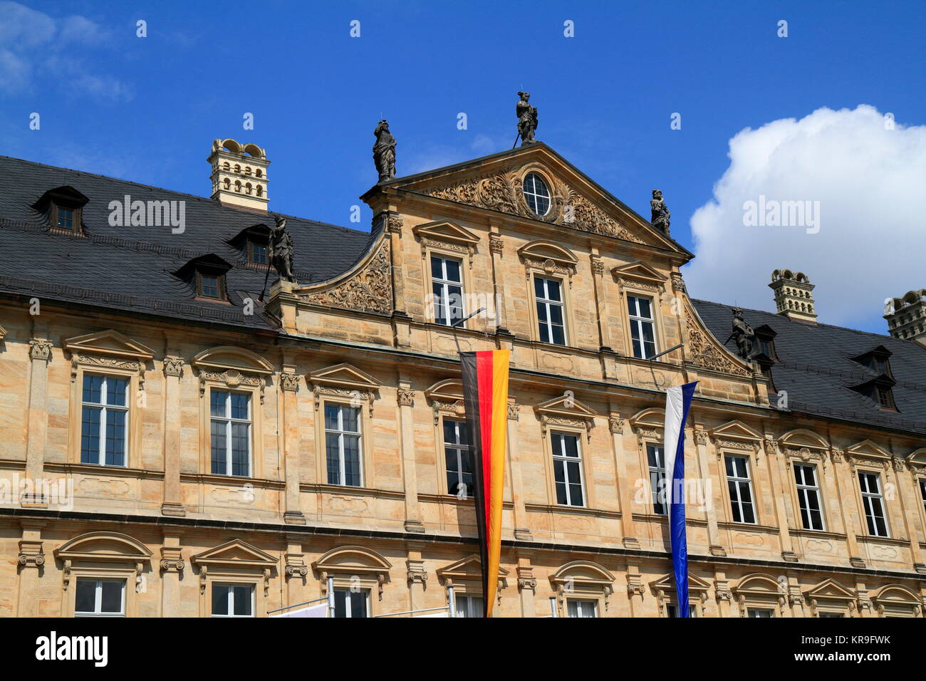 Facade of the historic Neue Residenz building in Bamberg Stock Photo ...