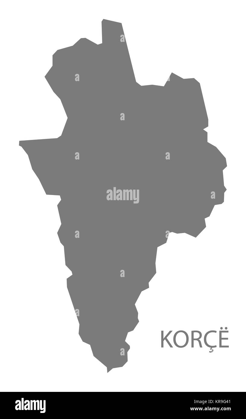 Korce Albania Map grey Stock Photo - Alamy