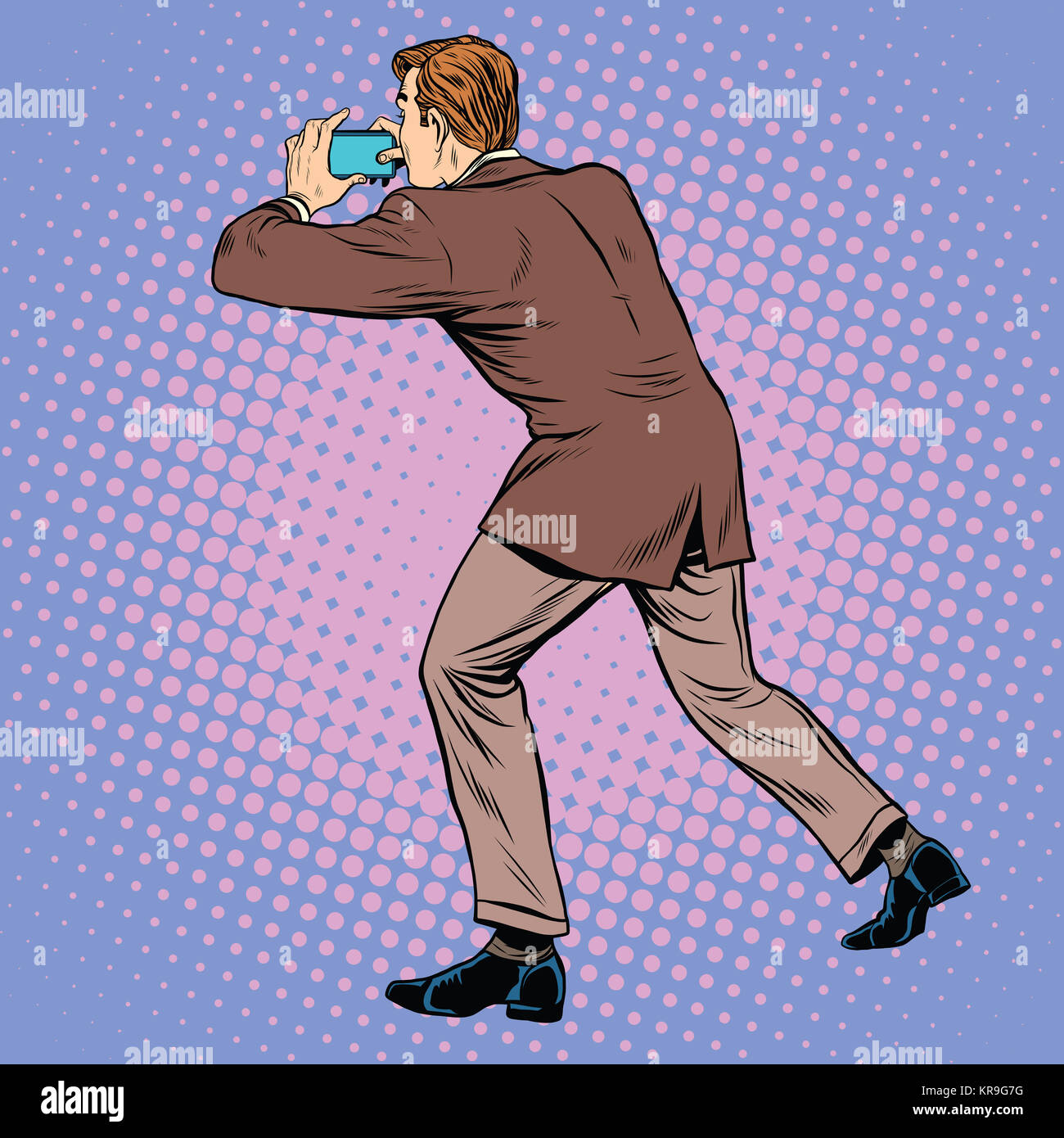 Man back photographed on a smartphone Stock Photo - Alamy