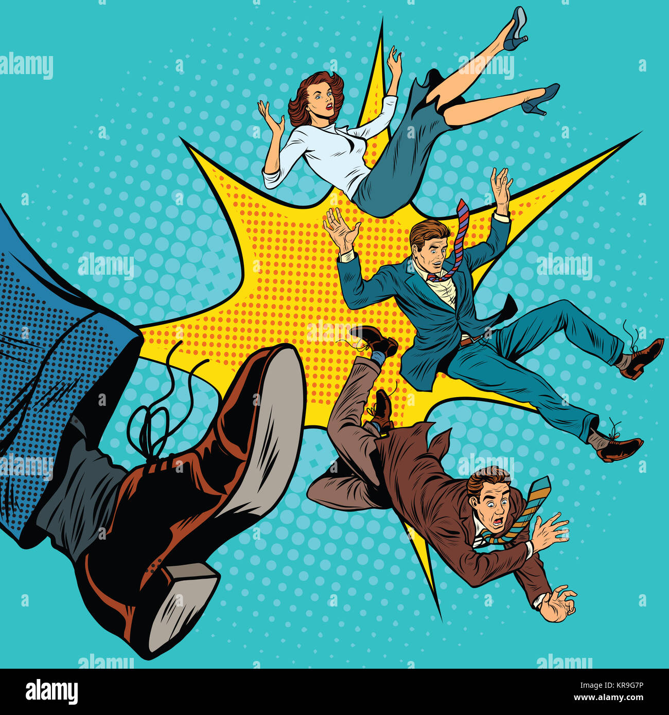 Kick leg, dismissal Stock Photo - Alamy