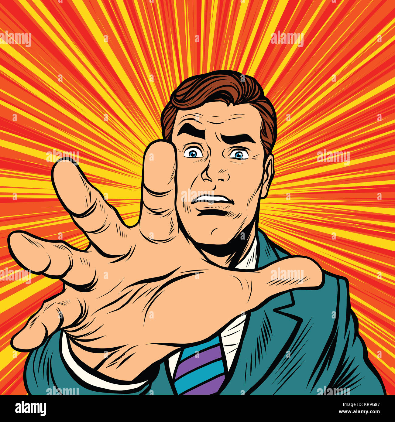 Retro man missing a hand Stock Photo - Alamy