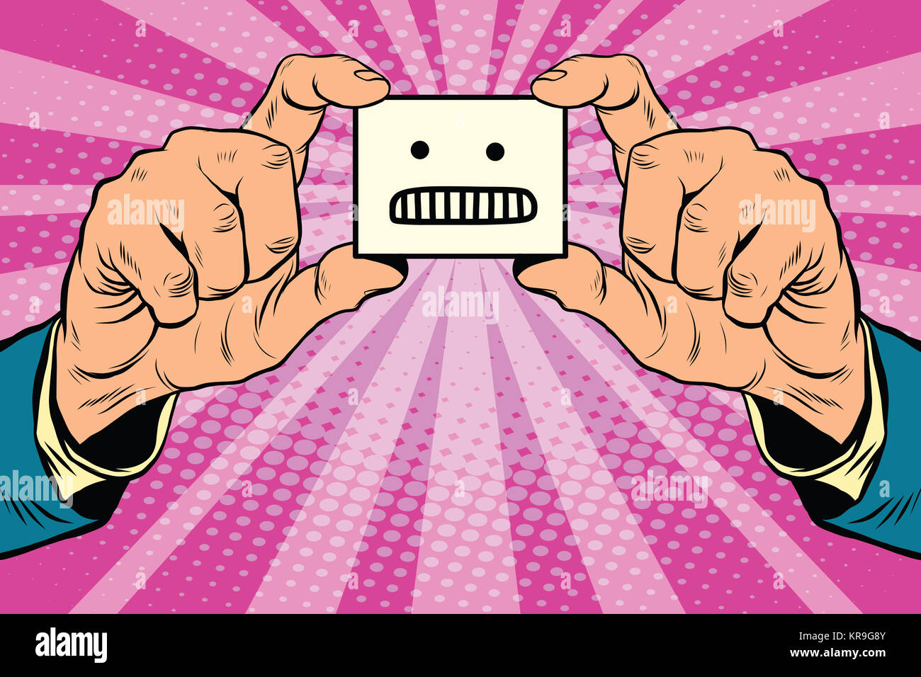 anger Smiley face in hands Stock Photo - Alamy