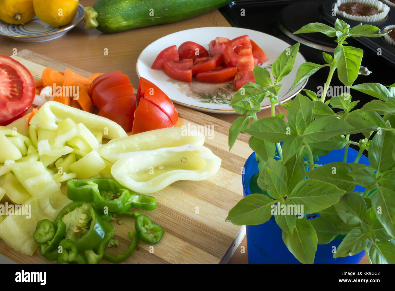 Kitchen full of fresh vegetables Stock Photo - Alamy