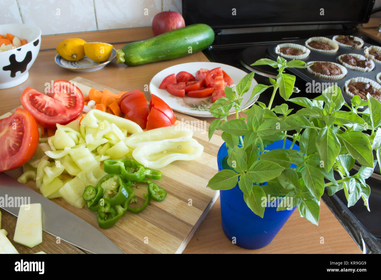 Kitchen full of fresh vegetables Stock Photo - Alamy