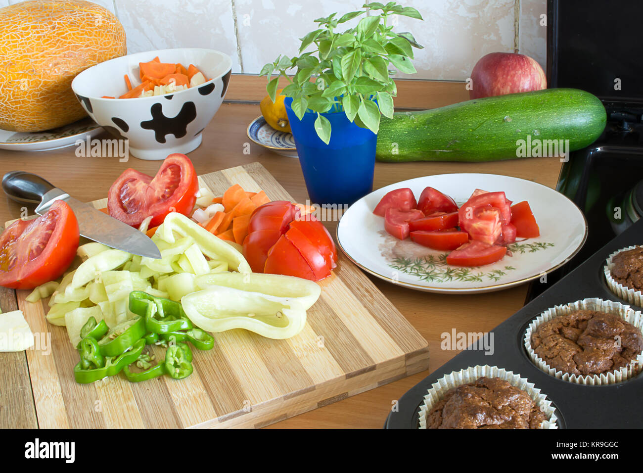 Kitchen full of fresh vegetables Stock Photo - Alamy