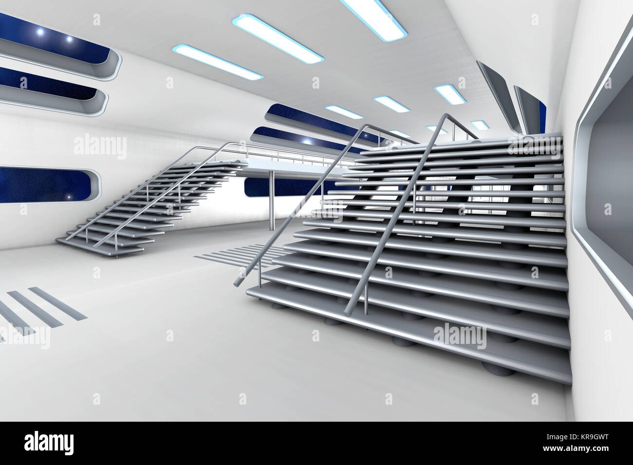 Space station Interior. 3D Architecture visualization Stock Photo - Alamy