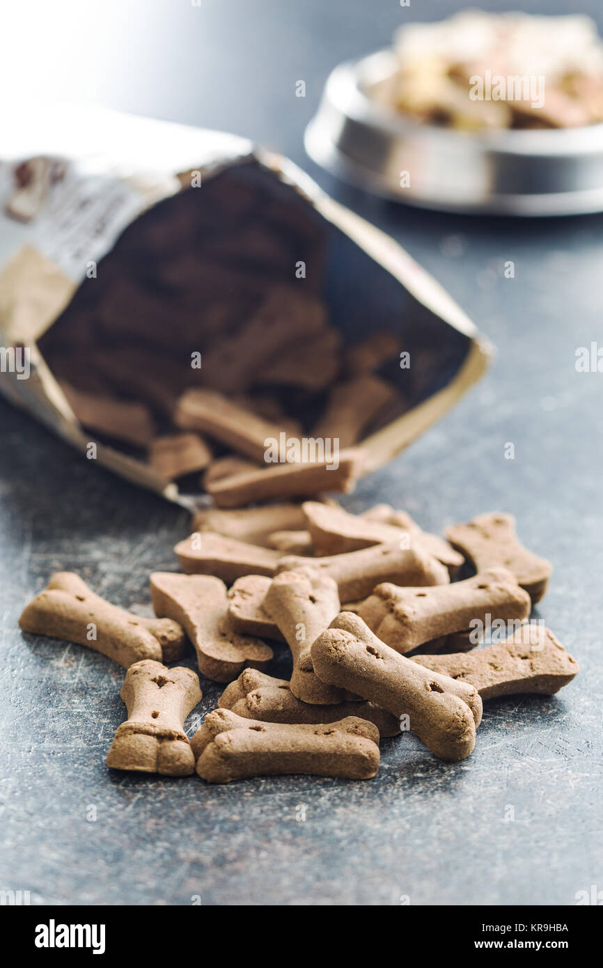 Dog food shaped like bones Stock Photo - Alamy