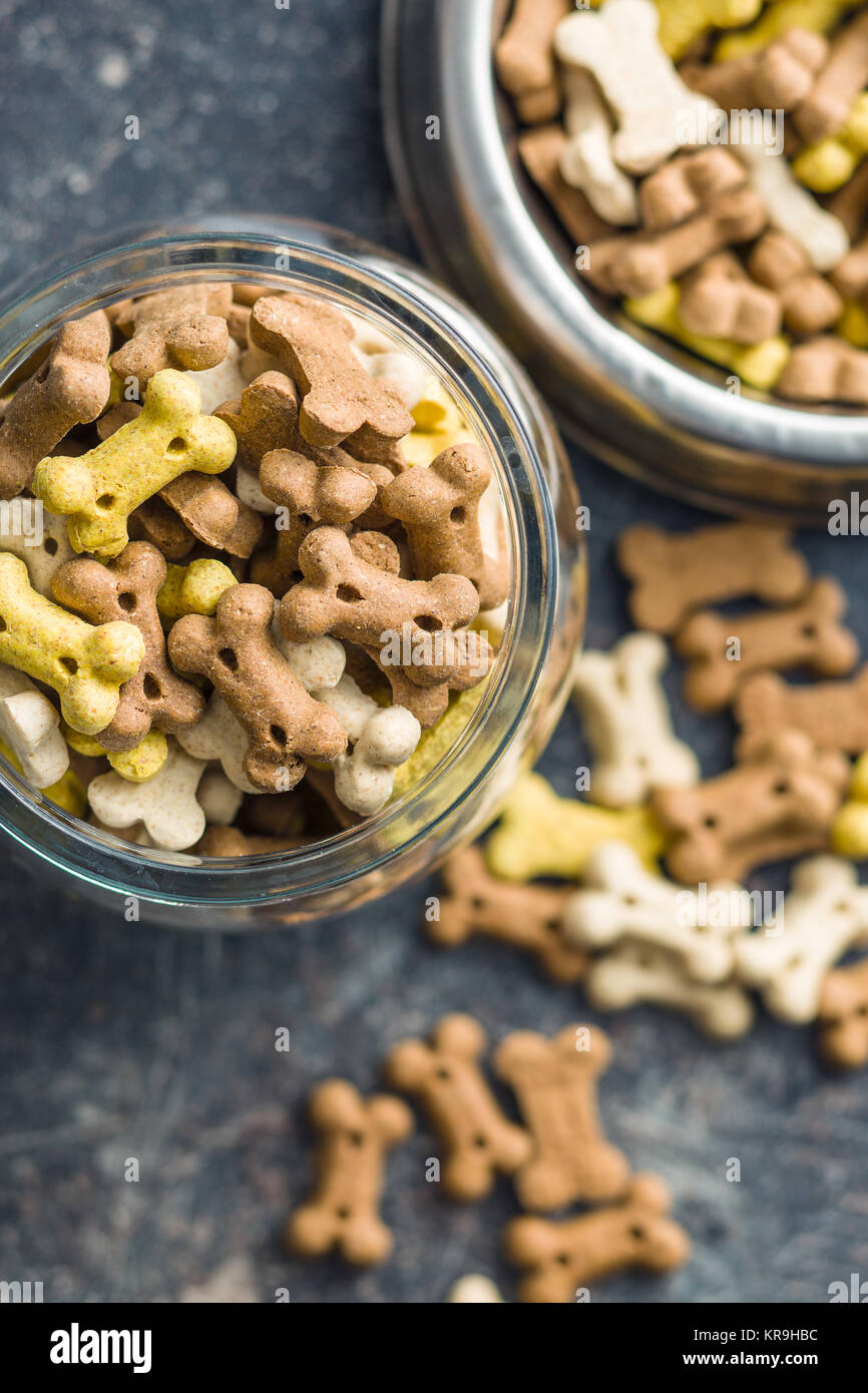 Dog food shaped like bones Stock Photo - Alamy