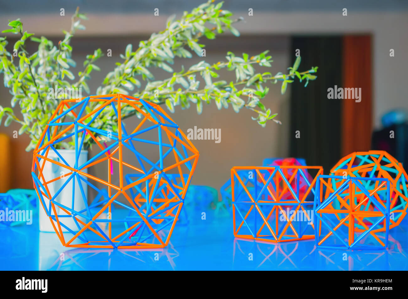 Volumetric Coloured Models of Geometric Solids Stock Photo - Alamy