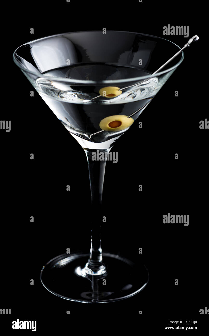 Vodka martin cocktails on black background Stock Photo - Alamy