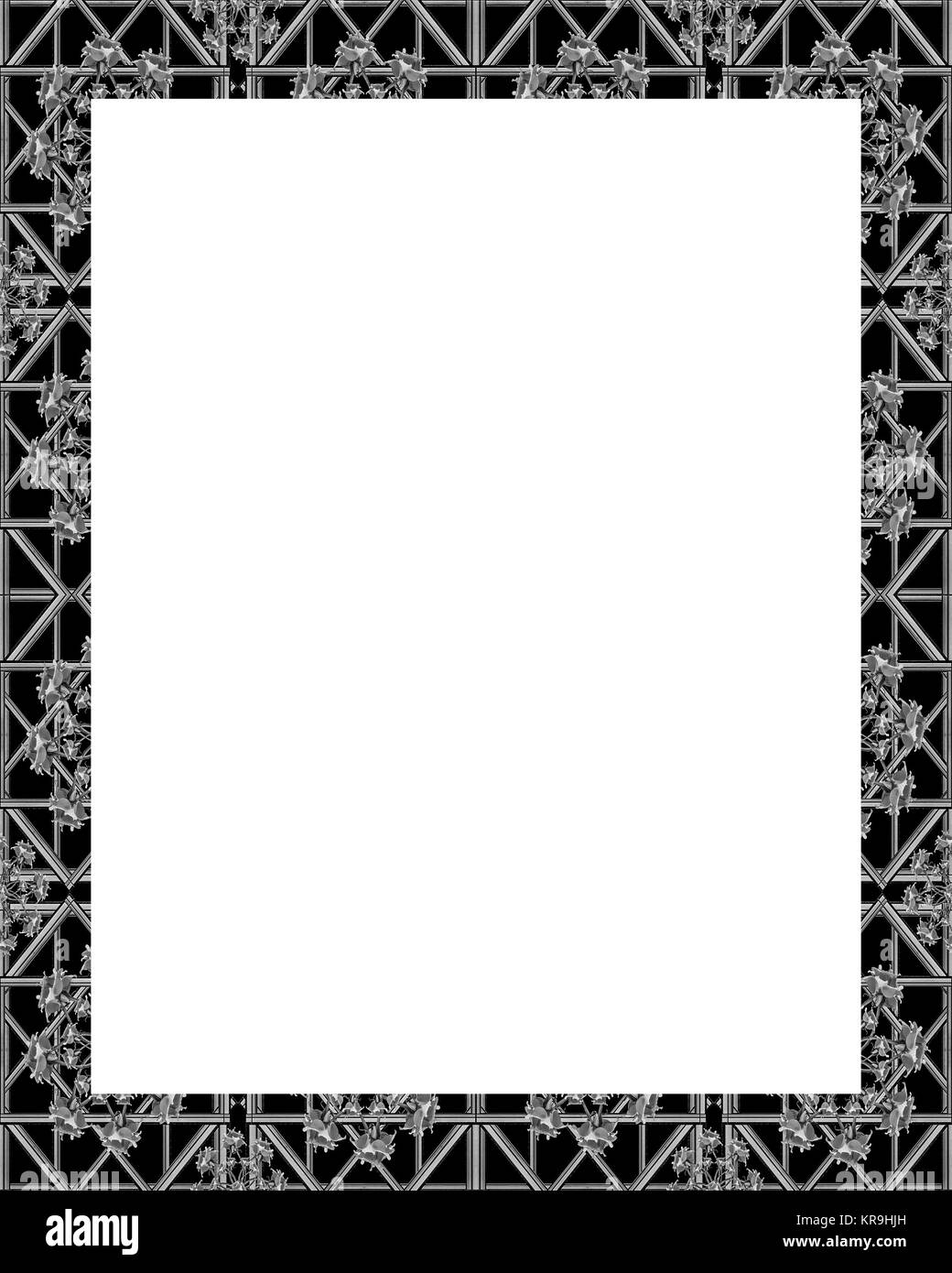 White Frame with Ornate Decorated Borders Stock Photo - Alamy