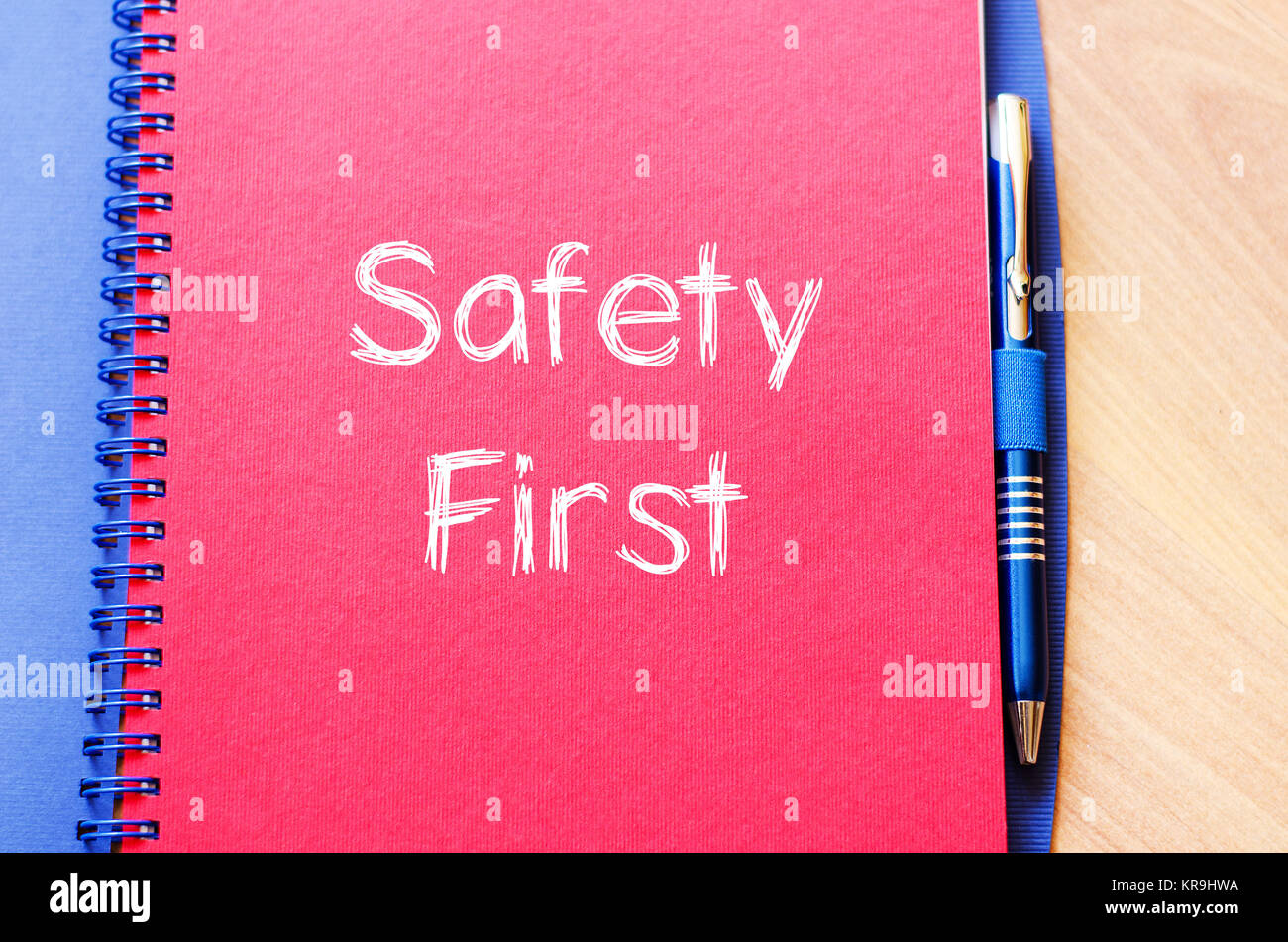 Safety first text concept on notebook Stock Photo - Alamy