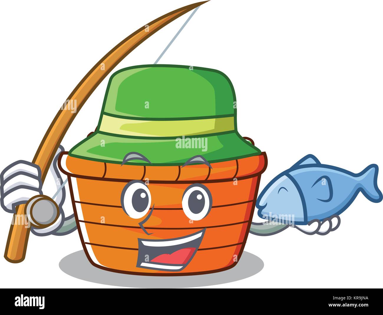 Fishing fruit basket character cartoon Stock Vector Image & Art - Alamy