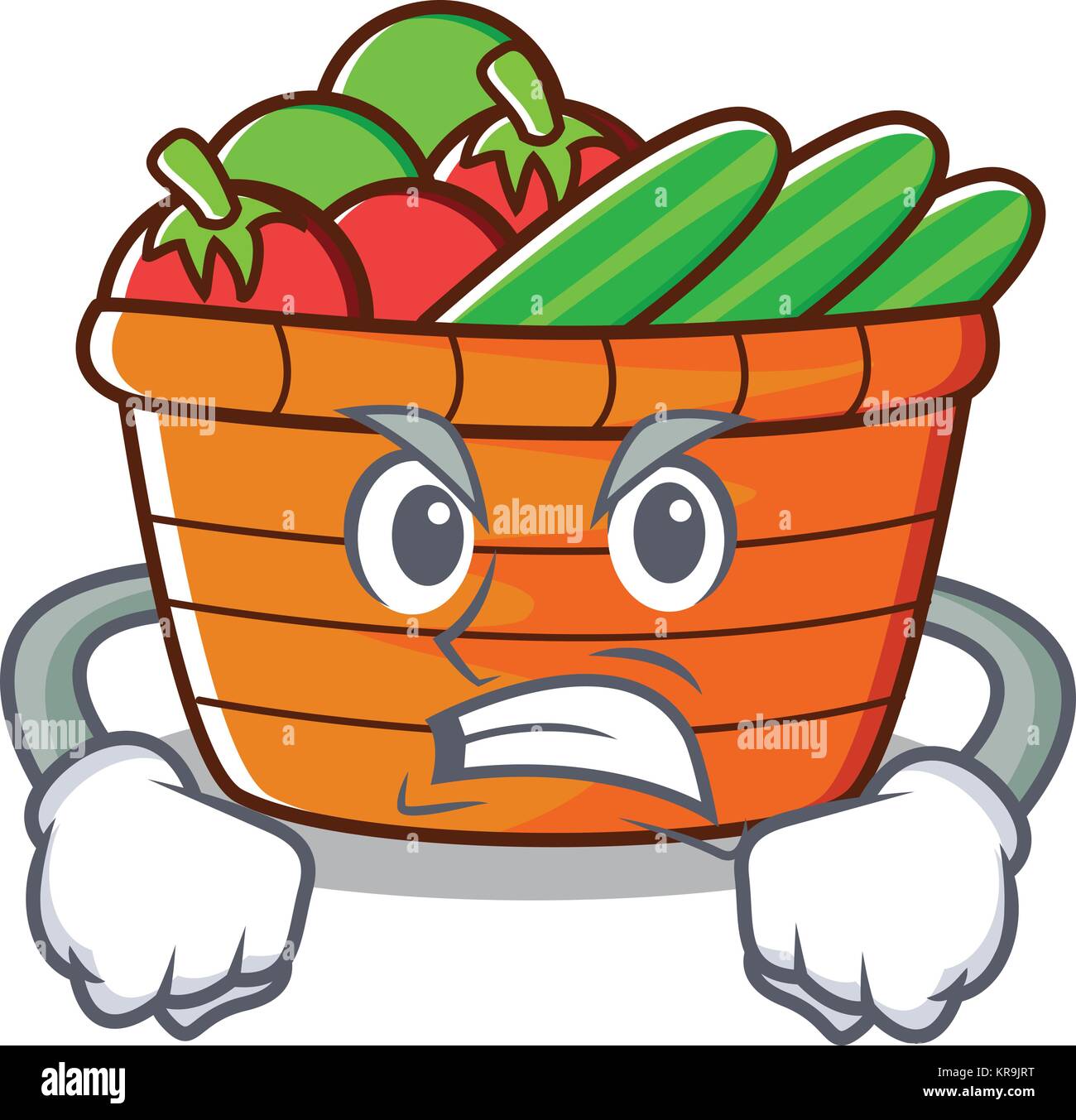 Angry fruit basket character cartoon Stock Vector Image & Art - Alamy