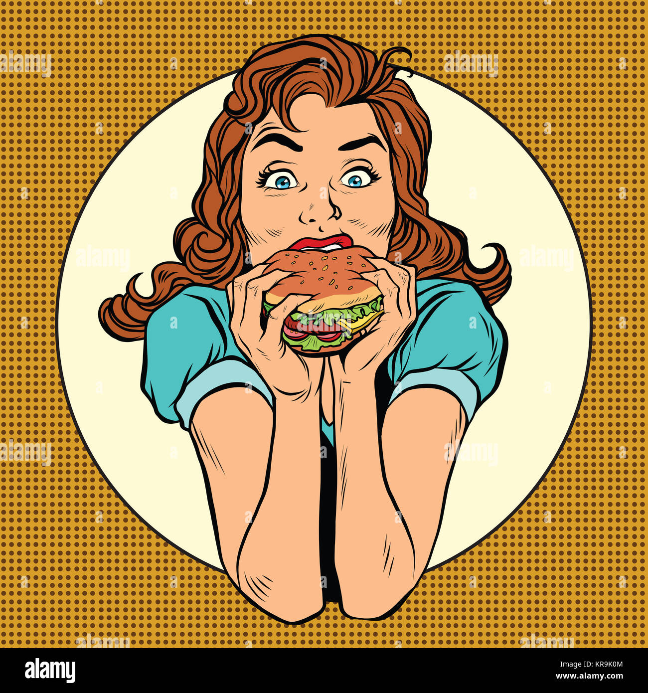 Young woman eating Burger Stock Photo - Alamy