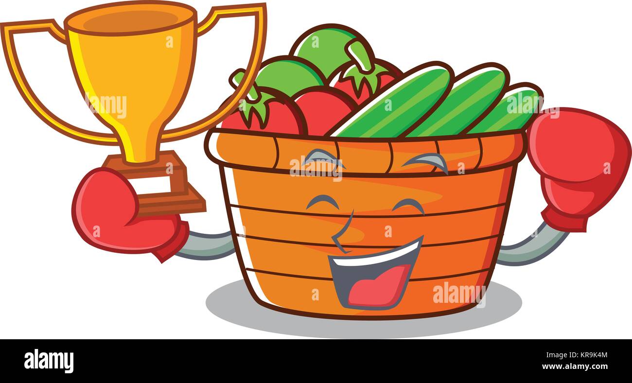 Boxing winner fruit basket character cartoon Stock Vector Image & Art ...