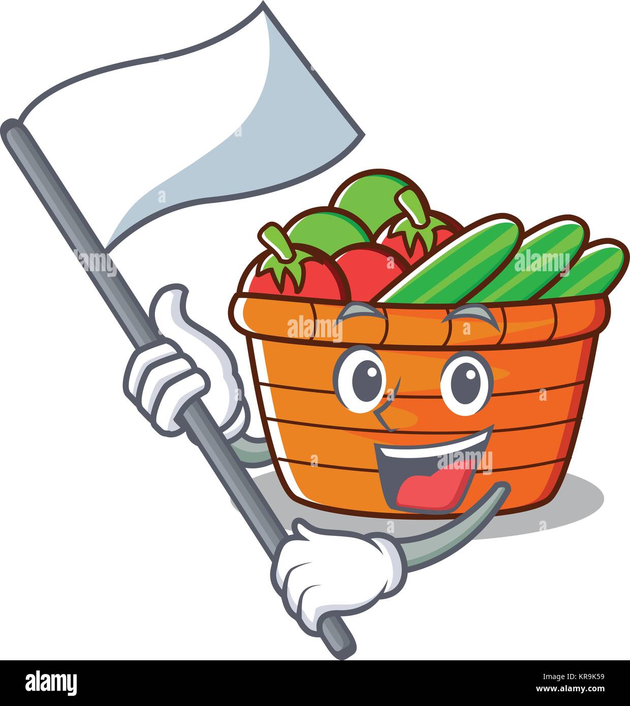 With flag fruit basket character cartoon Stock Vector Image & Art - Alamy