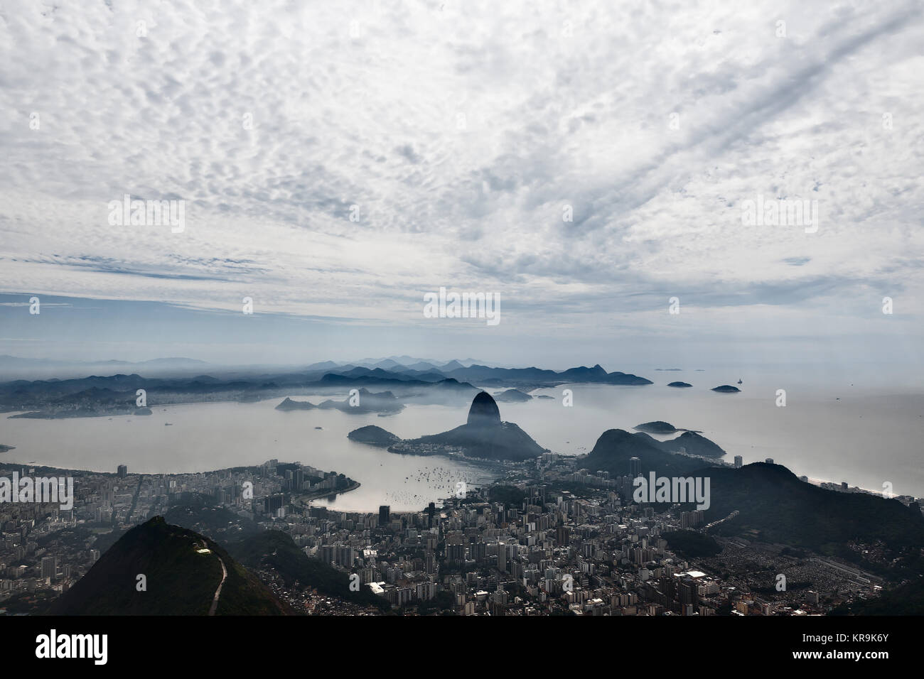 A beautiful panorama of the sugarloaf mountain and clouds Stock Photo ...