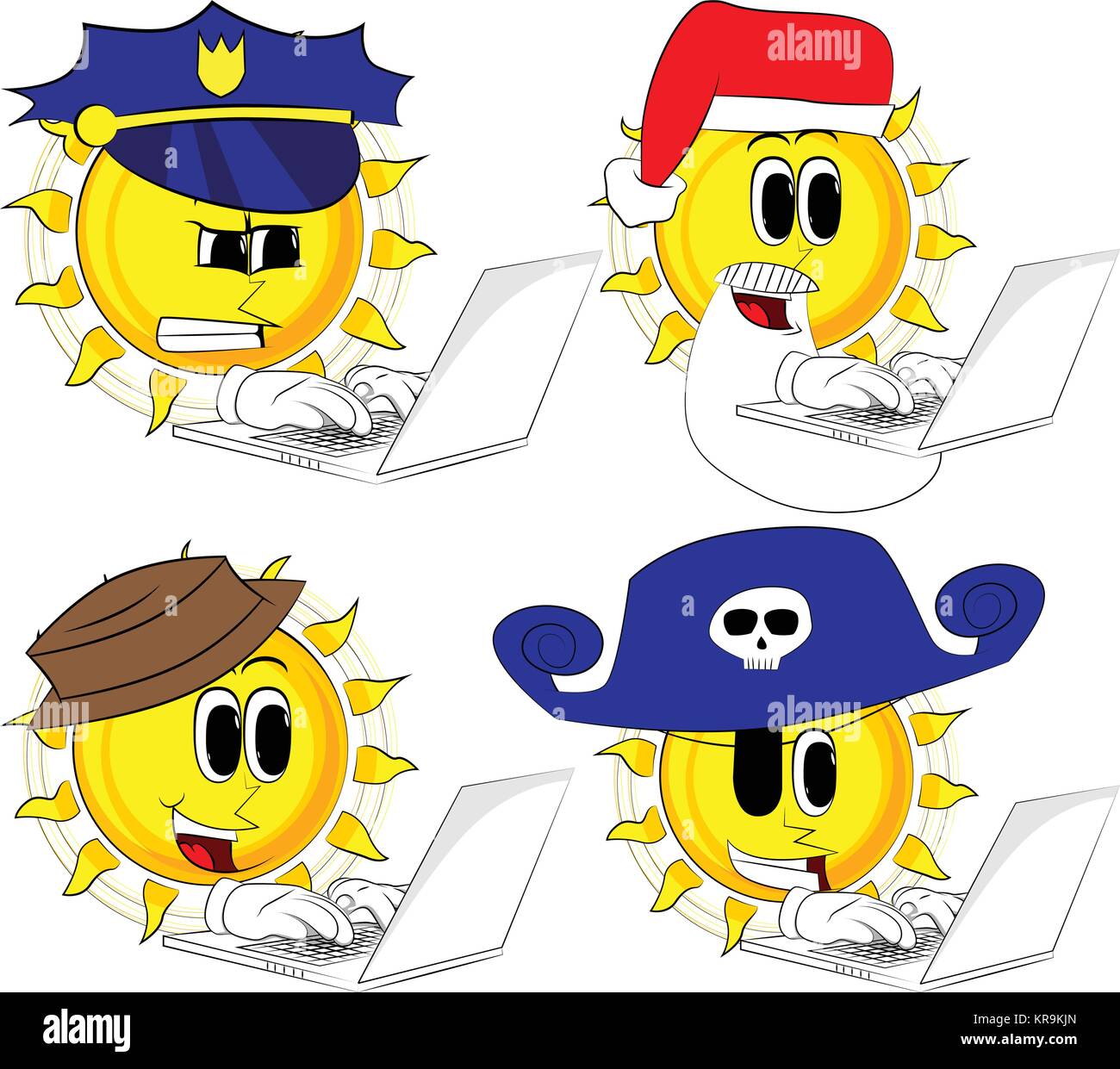 Police officer with laptop Stock Vector Images - Alamy