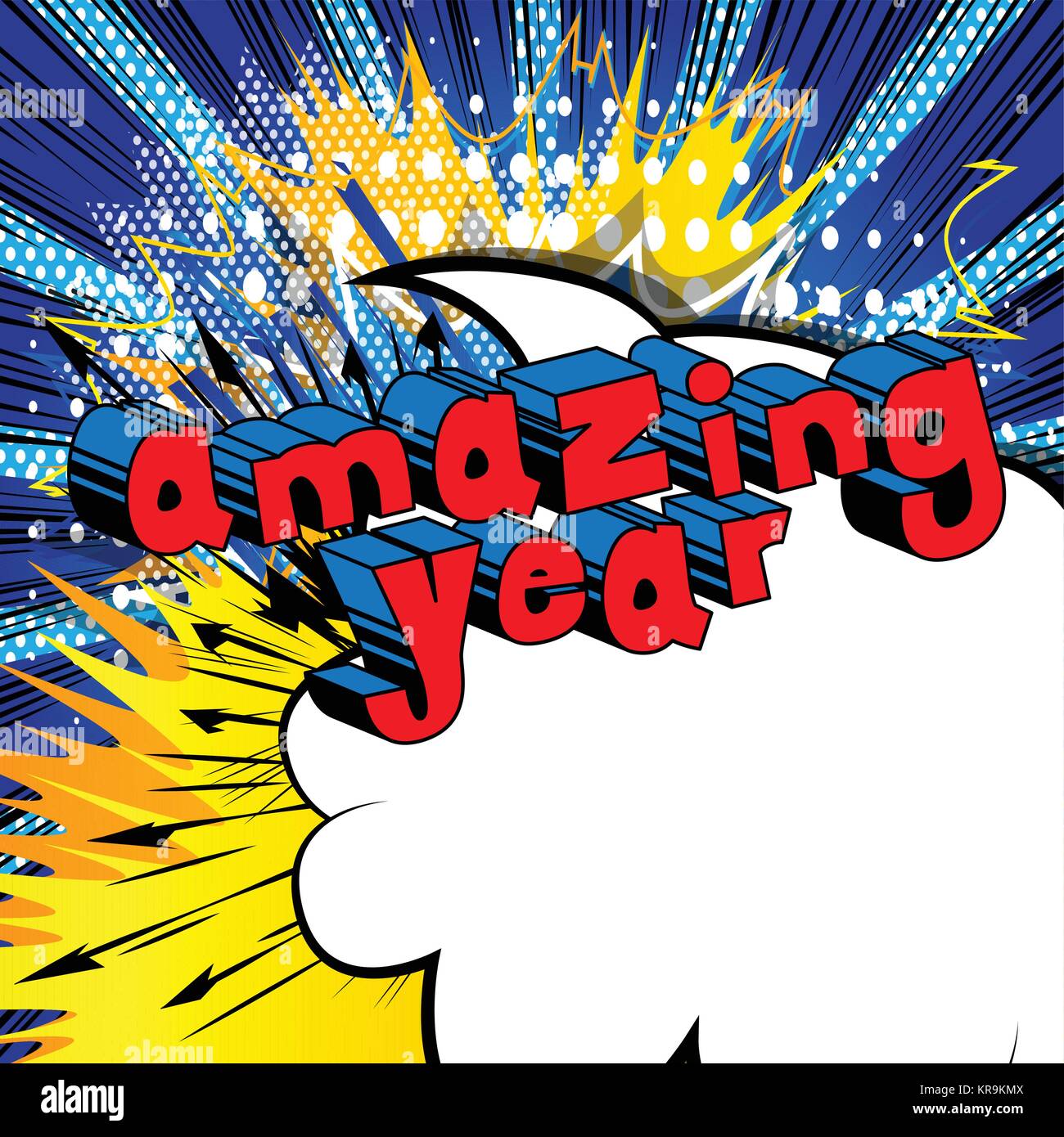 Amazing Year - Comic book style word on abstract background Stock ...
