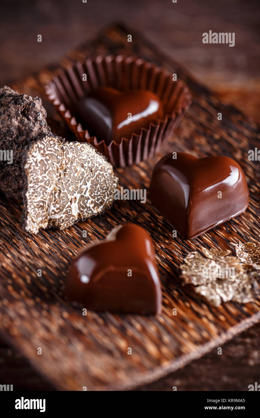 Dark chocolate praline Stock Photo - Alamy