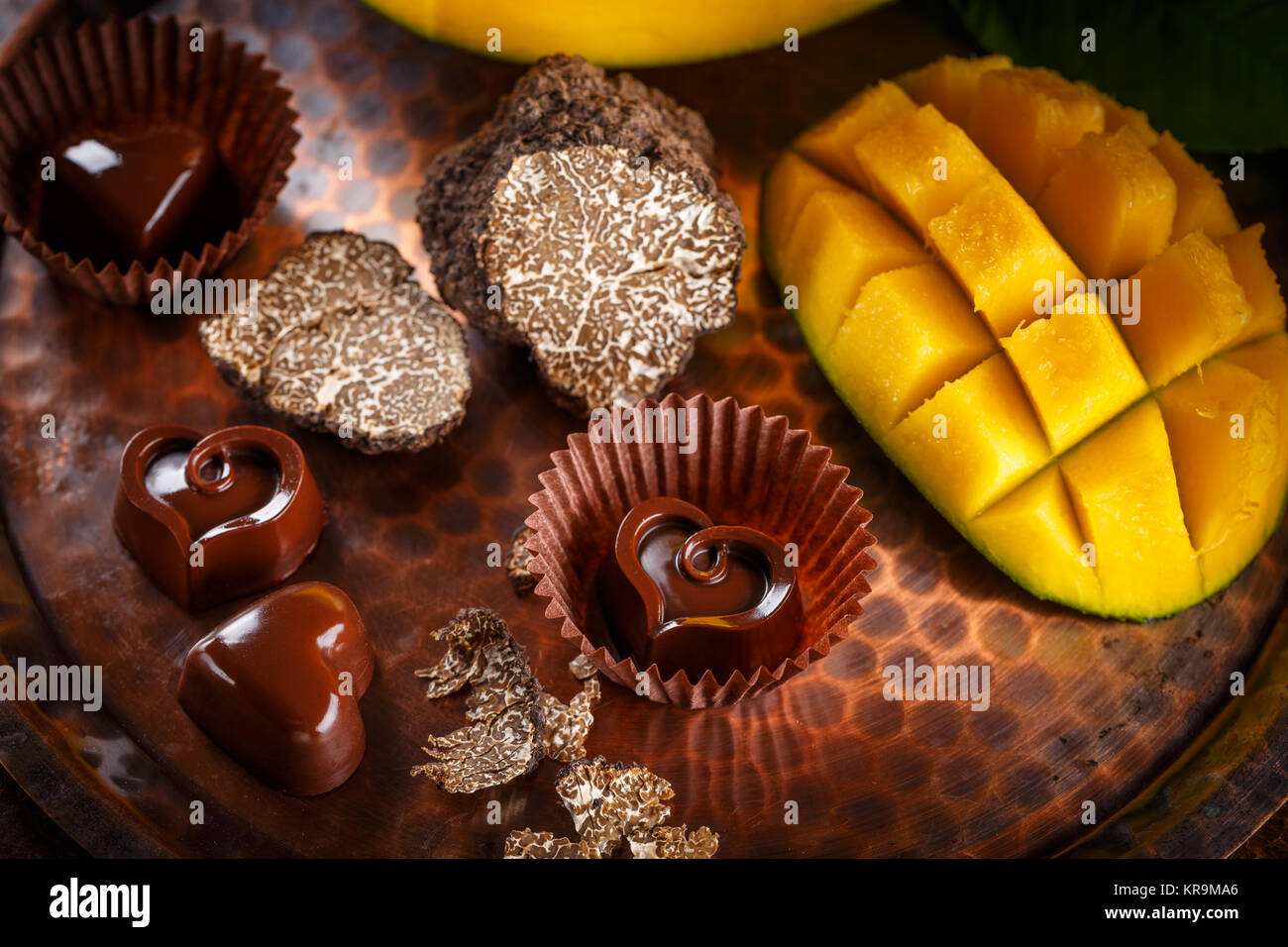 Dark chocolate praline Stock Photo - Alamy